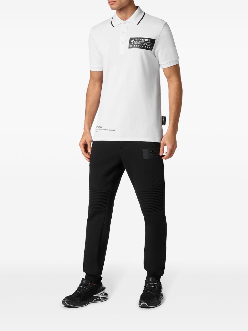 PLEIN SPORT logo-print piqué polo shirt