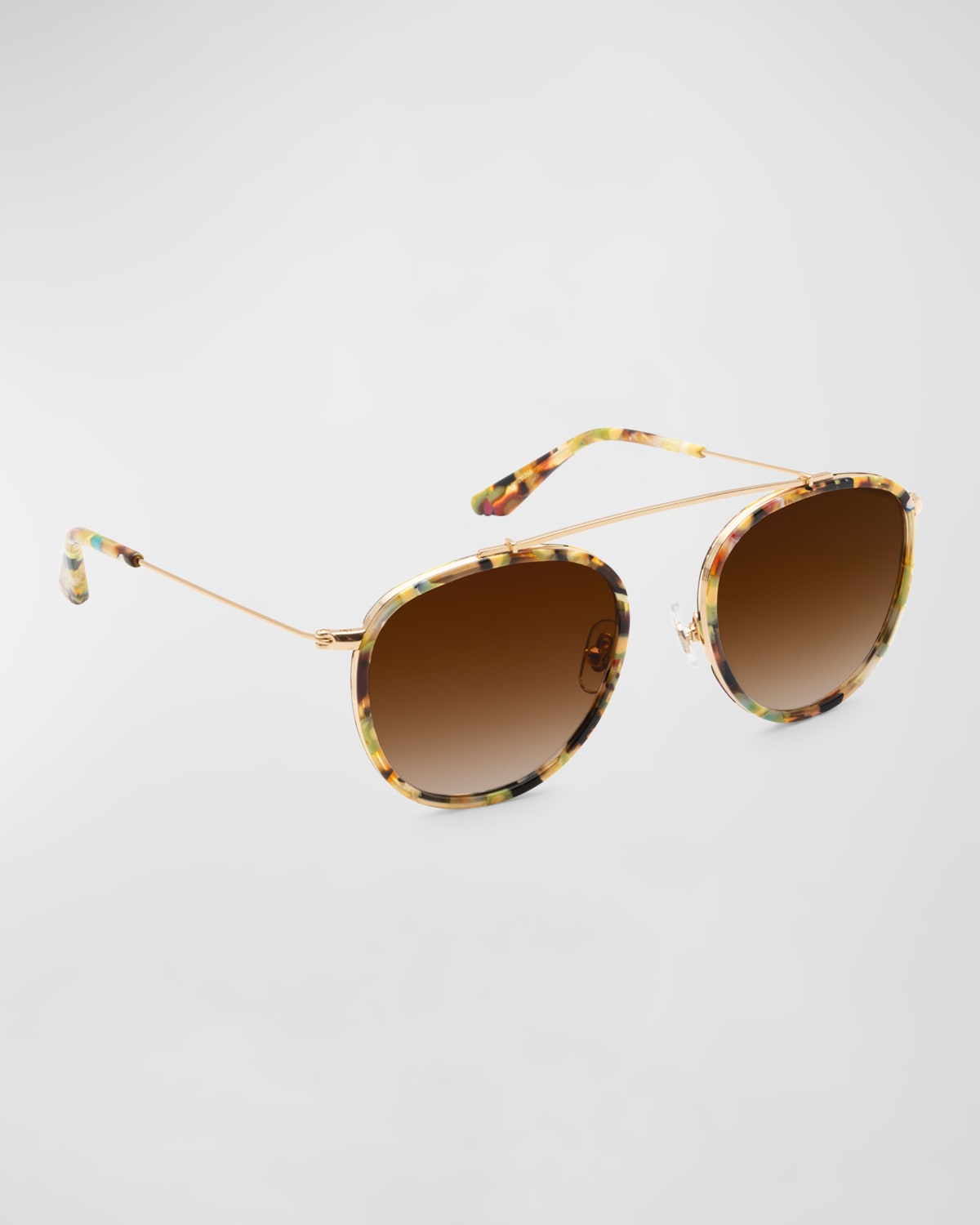 Krewe Chartres Aviator Sunglasses - Canary 18k | Editorialist display picture 2