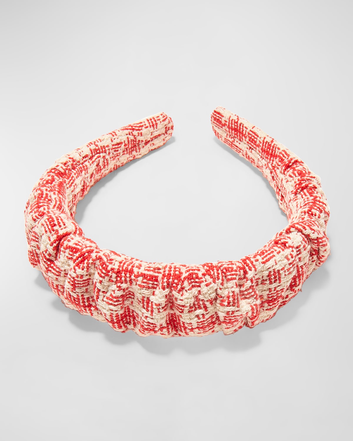 Lele Sadoughi Kelly Ruched Tweed Headband - Ladybug Red  display picture 3