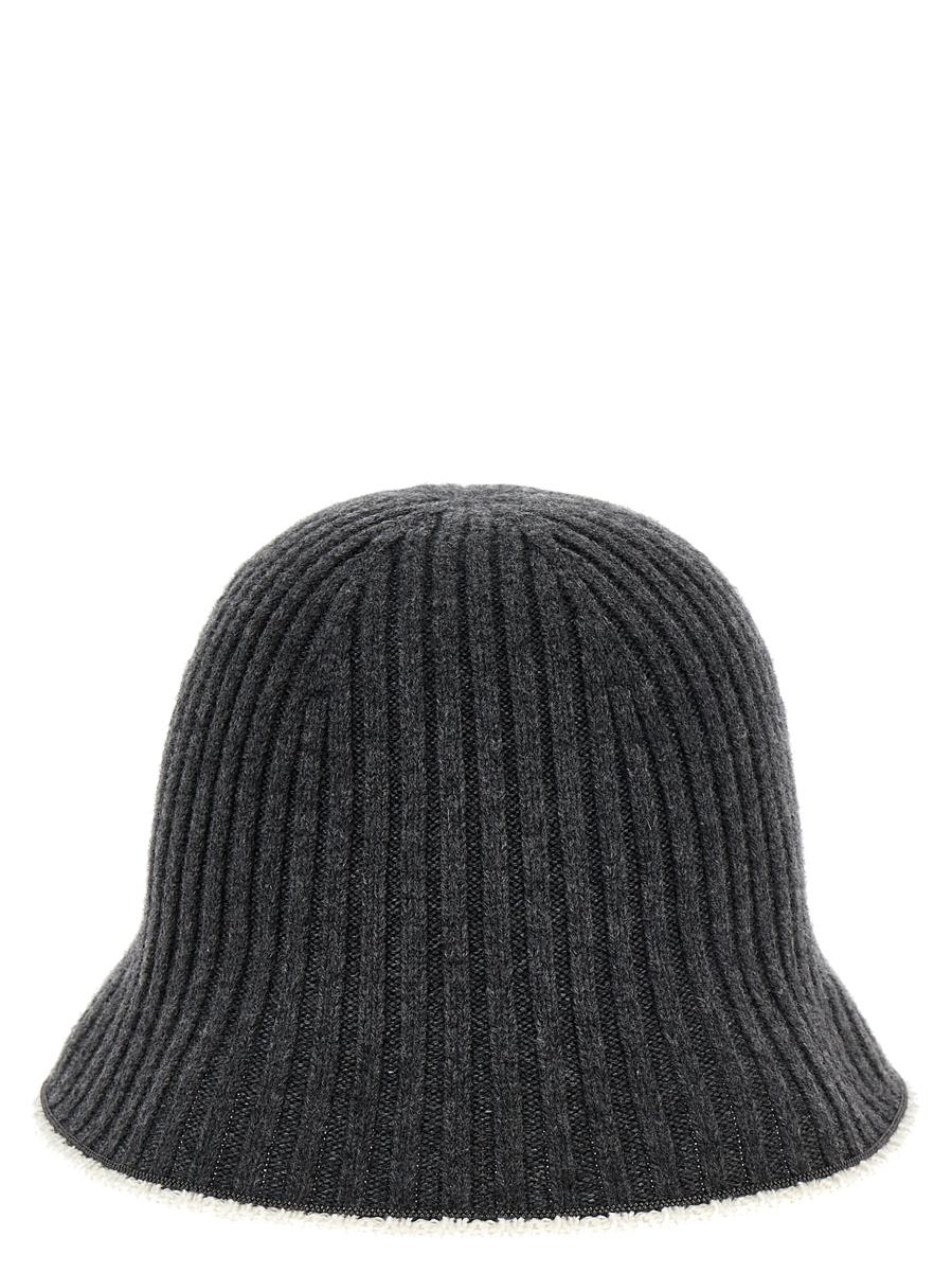 Brunello Cucinelli Ribbed Knit Bucket Hat In Gray - 44% Off | Editorialist