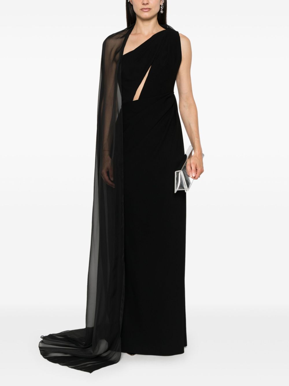 GEMY MAALOUF Gemy Maalouf One-Shoulder Draped Gown