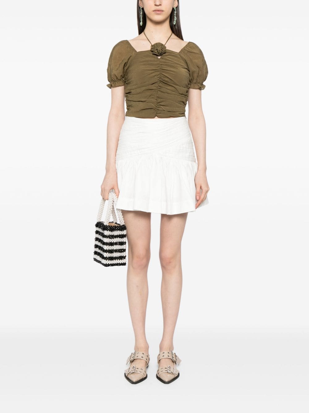 B+AB b+ab Floral-Appliqué Halterneck Top