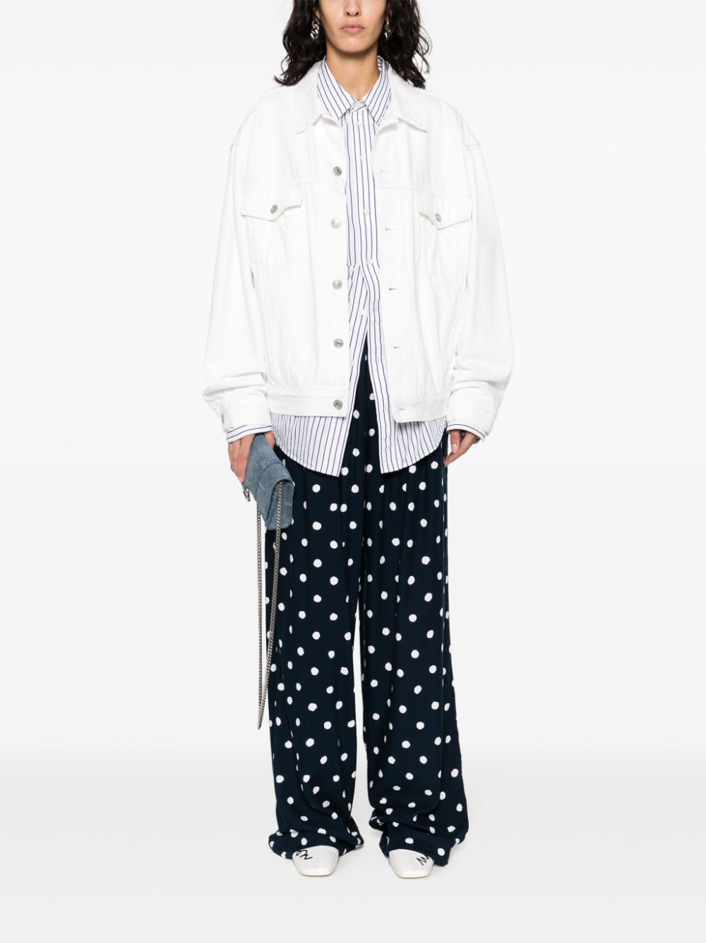 BALENCIAGA Polka-Dot Straight-Leg Trousers