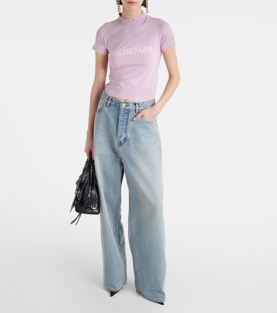 BALENCIAGA Balenciaga Cropped Cotton Jersey T-shirt