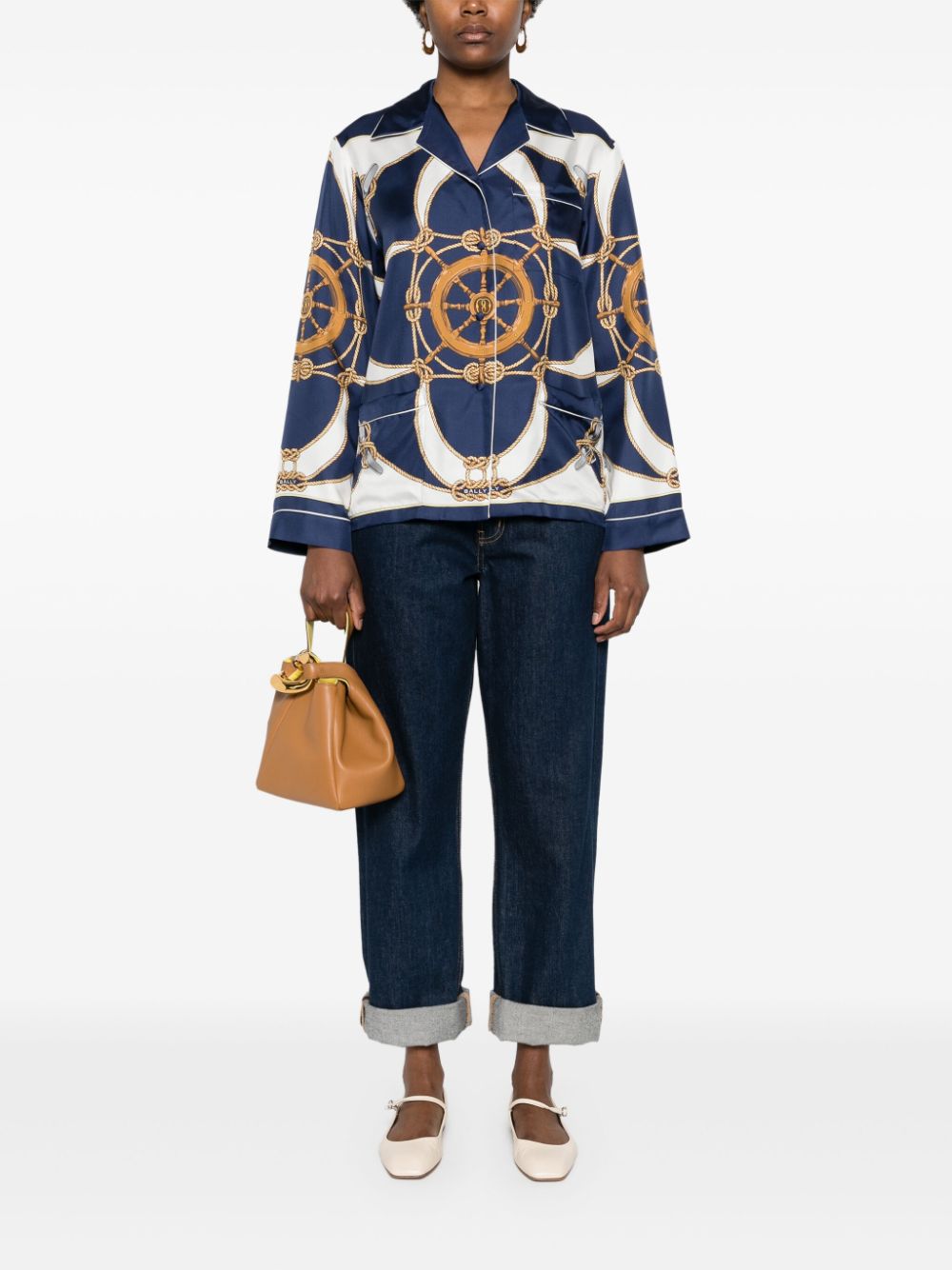 BALLY Bally Graphic-Print Silk Shirt