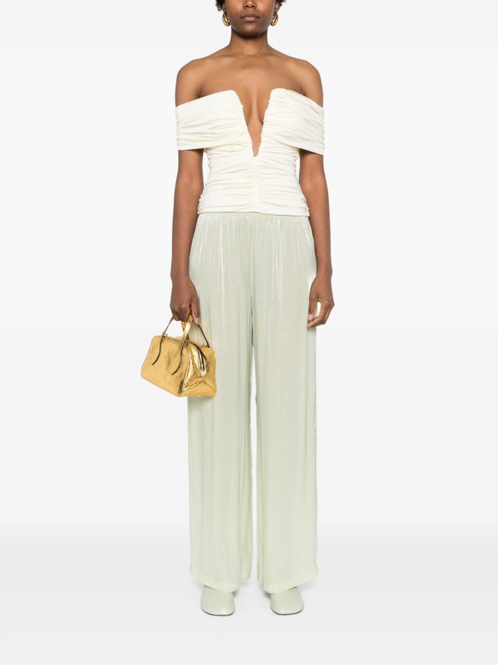 SIMKHAI Simkhai Georgette Straight-Leg Trousers