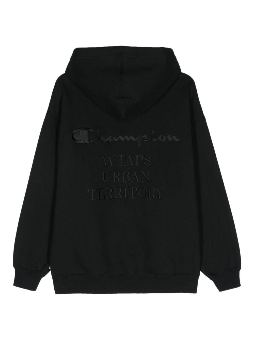 Wtaps X Champion Academy Ogo-Embroidered Hoodie In Black - 6% Off 
