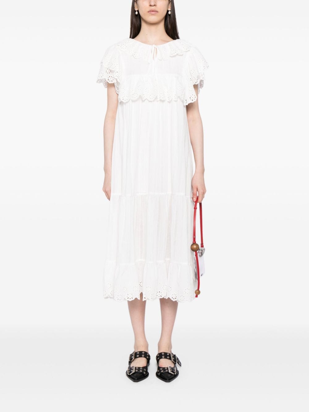 B+AB b+ab Broderie-Anglaise Cotton Midi Dress