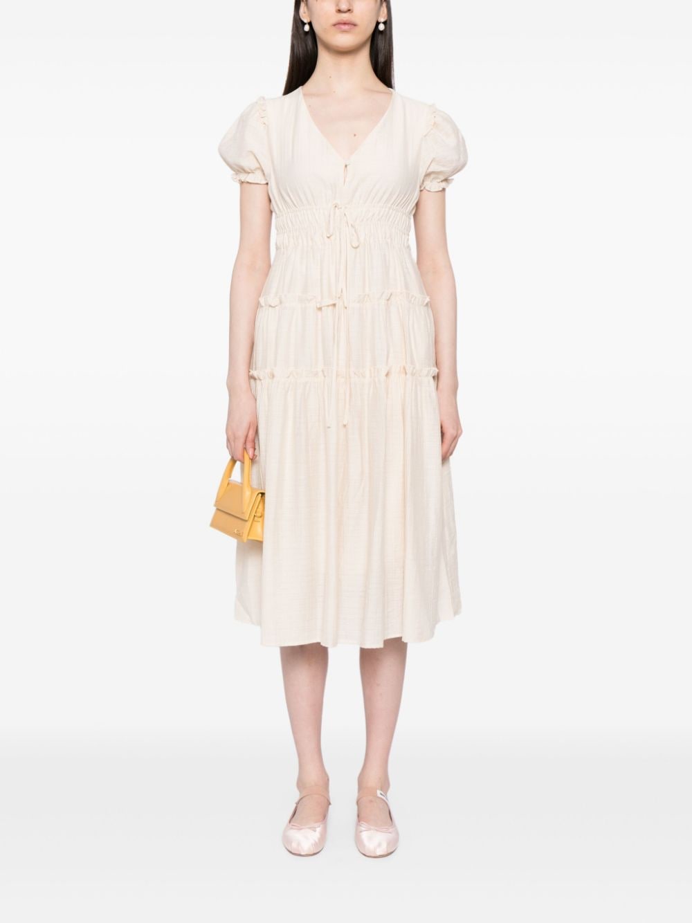 B+AB b+ab Pleated Tiered Midi Dress