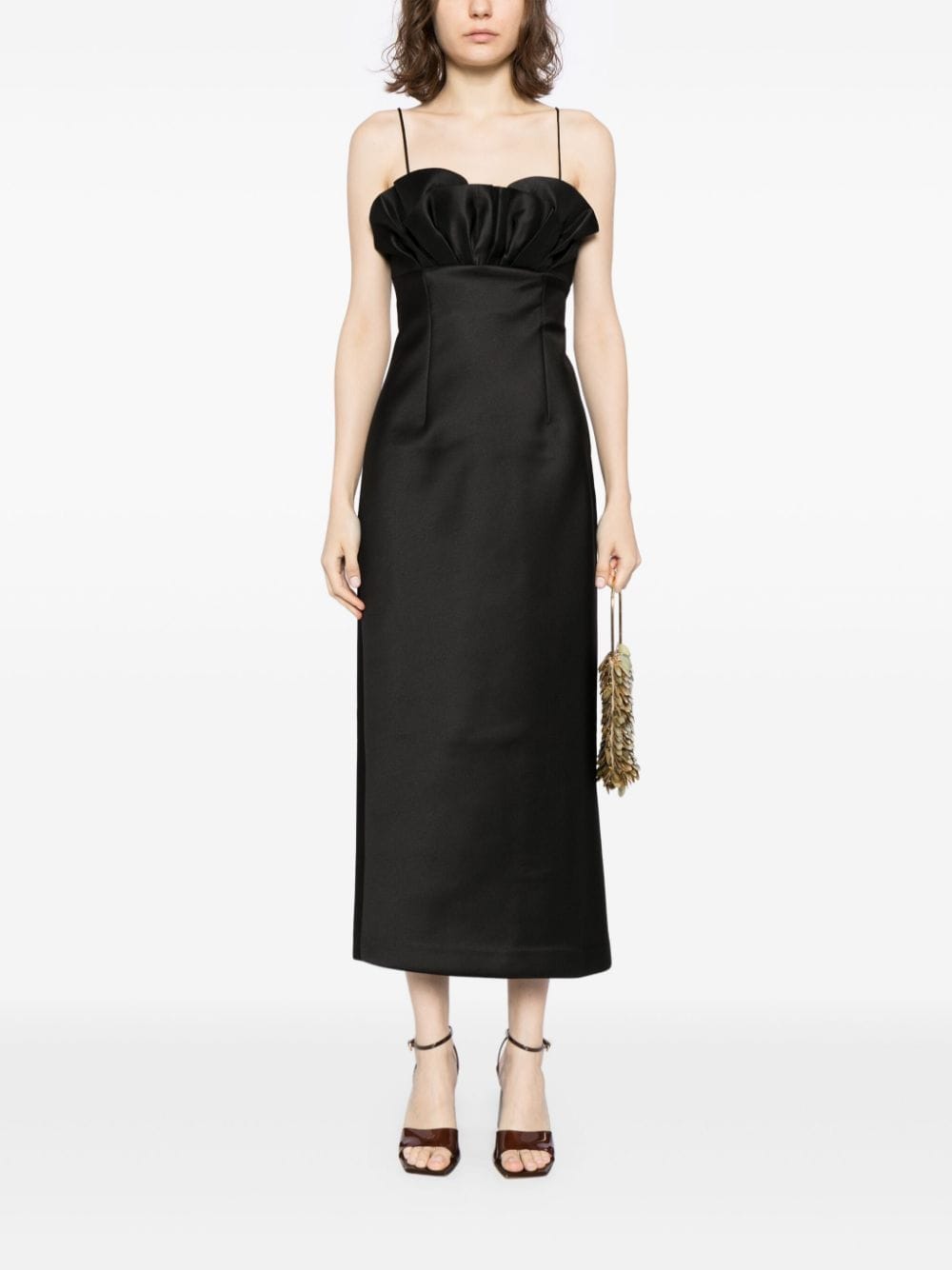 cami dress midi POL Embroidered Detail Tassel Tie Smocked Waist Midi Tiered Cami Dress –  Montret