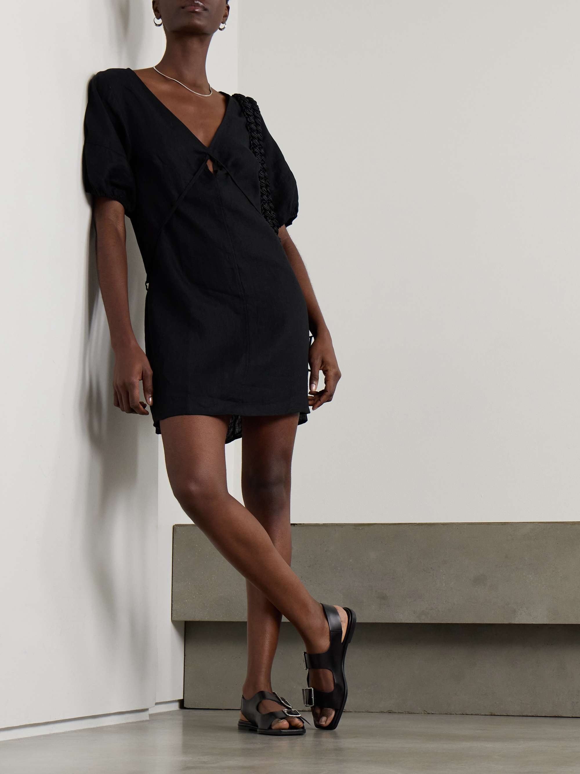 deiji studios linen dress Deiji Studios Linen Curved Seam Midi Dress
