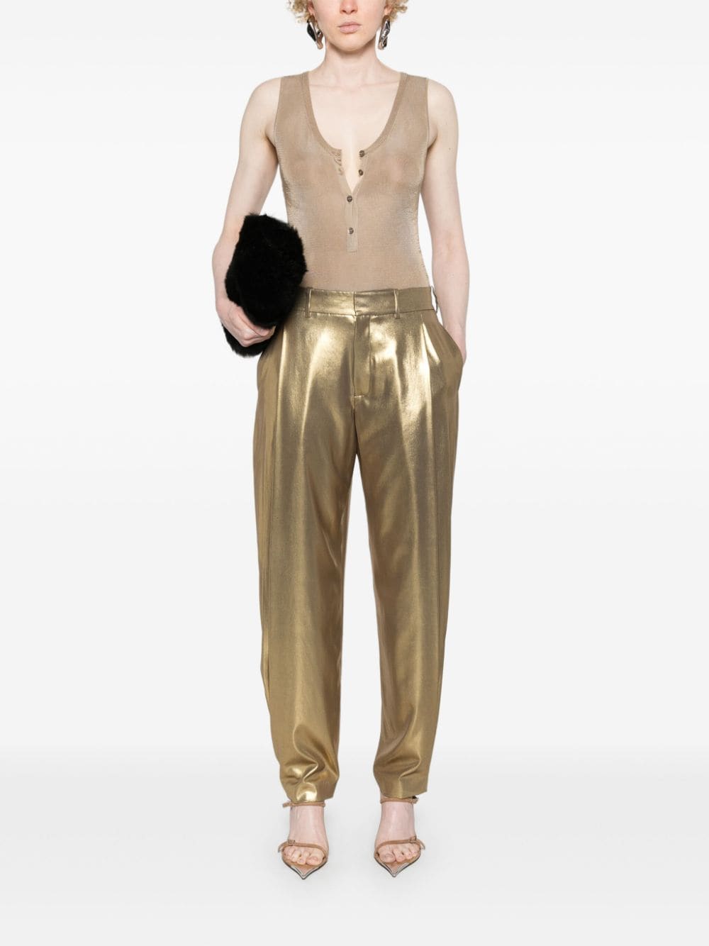 RALPH LAUREN Laminated Finish Tapered Trousers