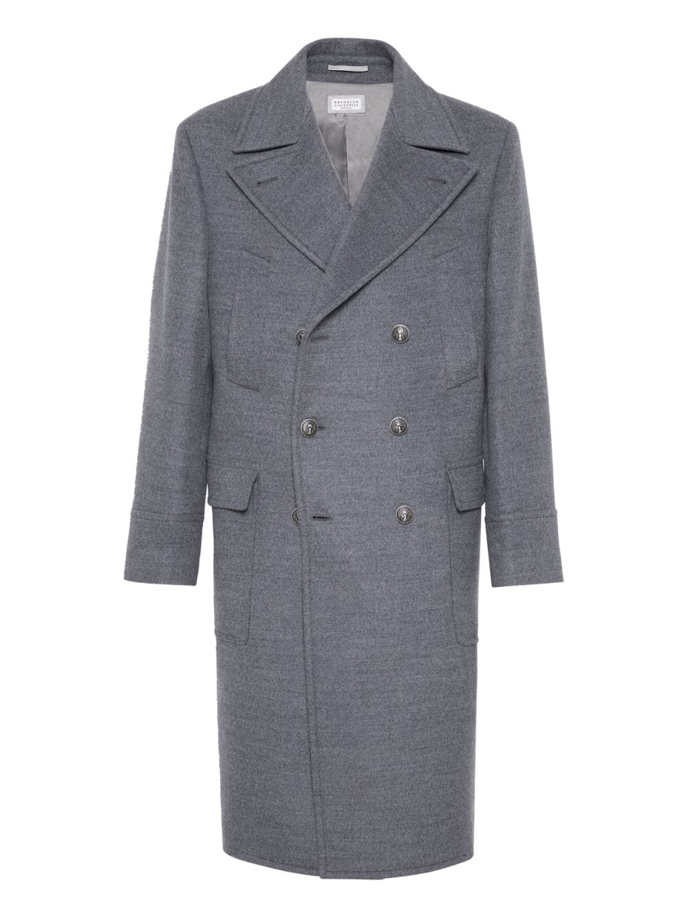 Brunello Cucinelli Double-Breasted Coat In Wool And Cashmere
