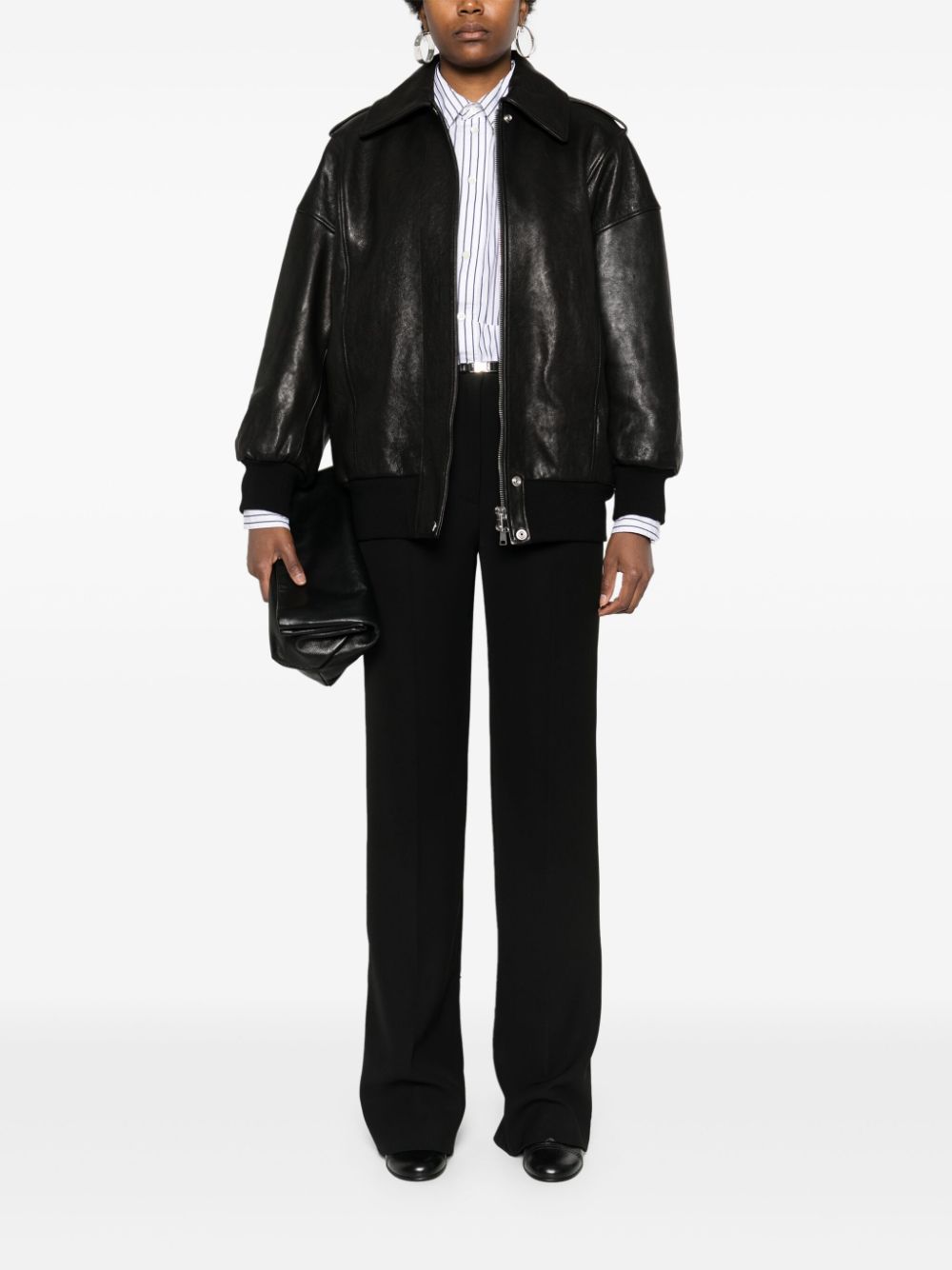 ALEXANDER MCQUEEN Alexander McQueen Leather Bomber Jacket