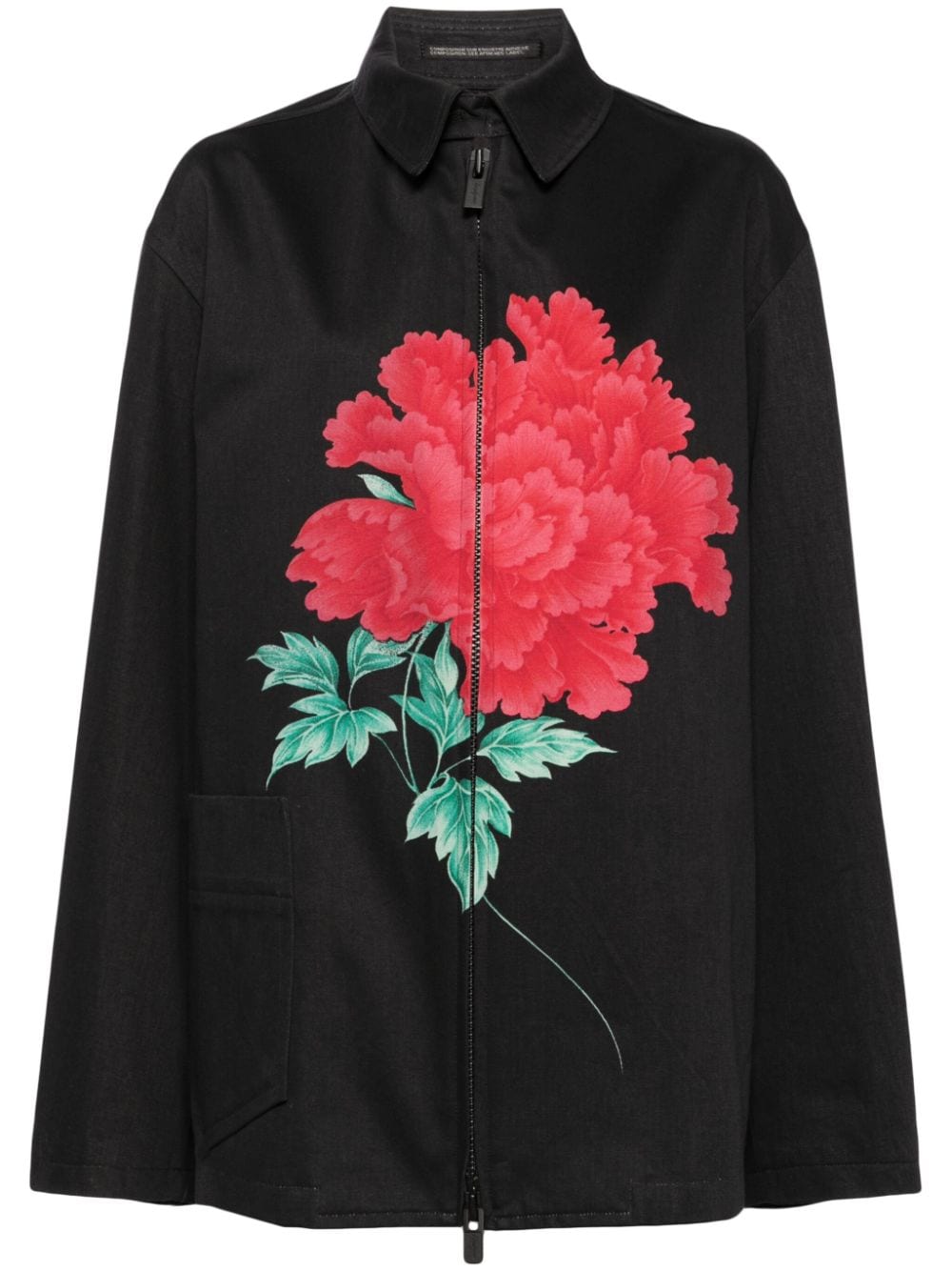 Yohji Yamamoto Floral-Print Shirt Jacket In Black - 53% Off Yohji Yamamoto Floral-Print Shirt Jacket In Black - 53% Off