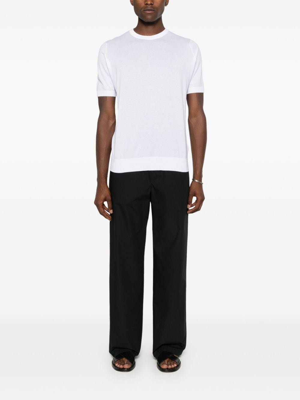 JOHN SMEDLEY kempton knitted cotton t-shirt