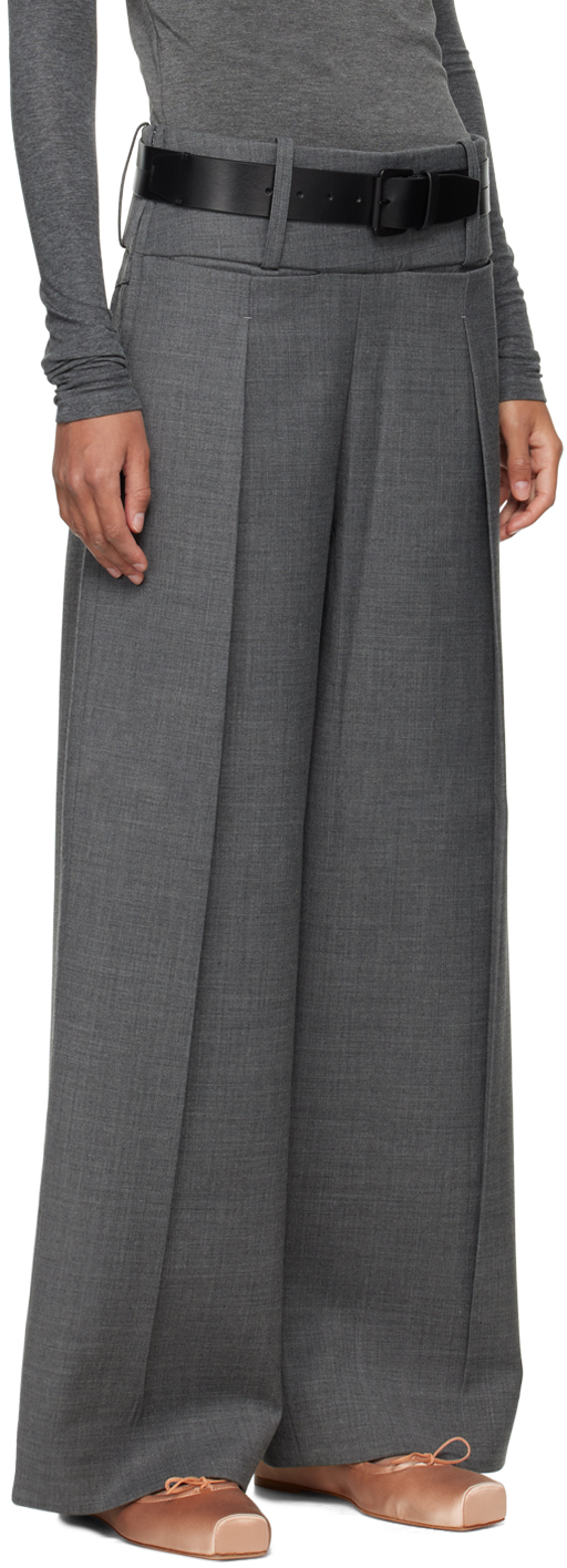 Fax Copy Express Gray 'The Palazzo' Trousers In Grey - 33% Off