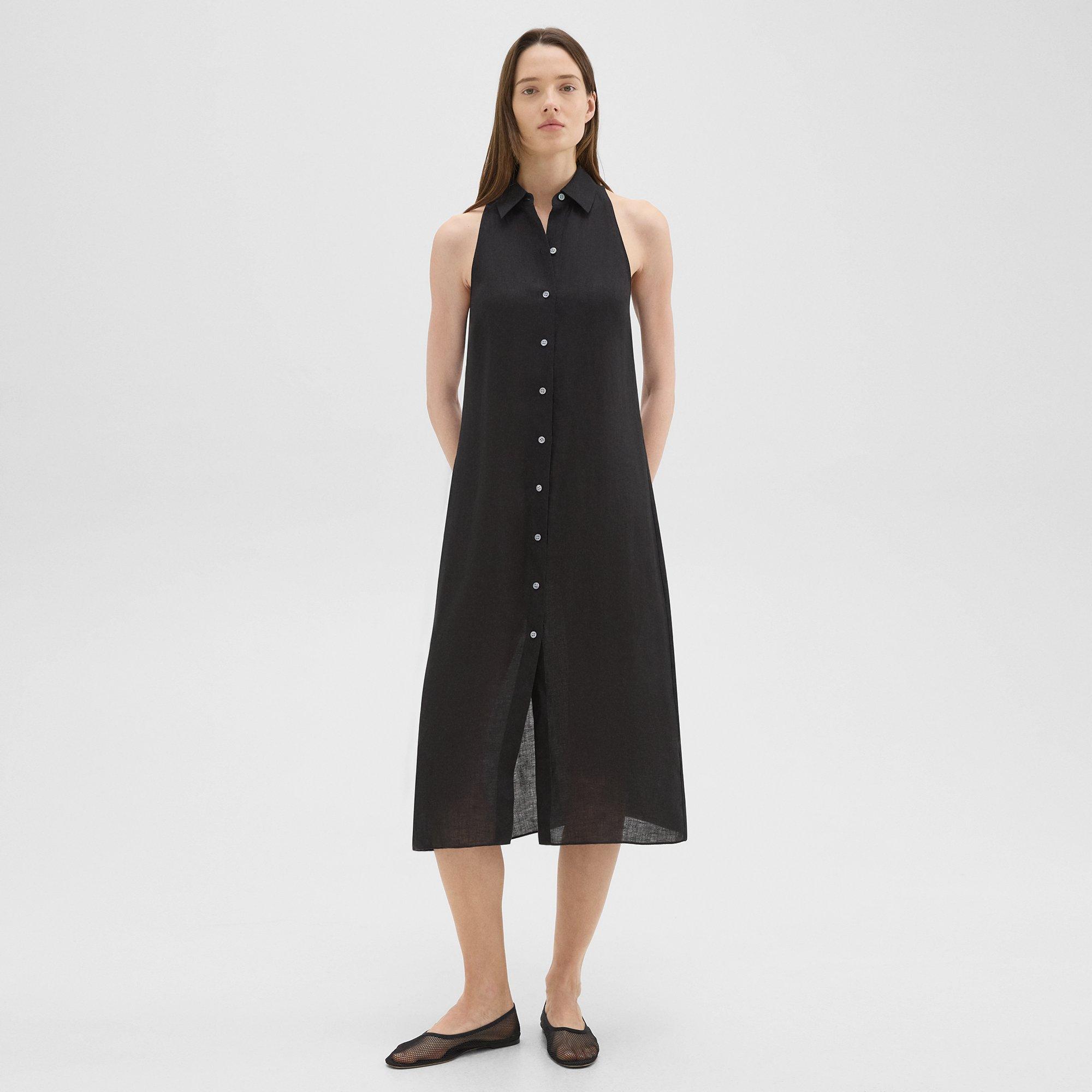 THEORY Theory Halter Neck Hemp Shirt Dress