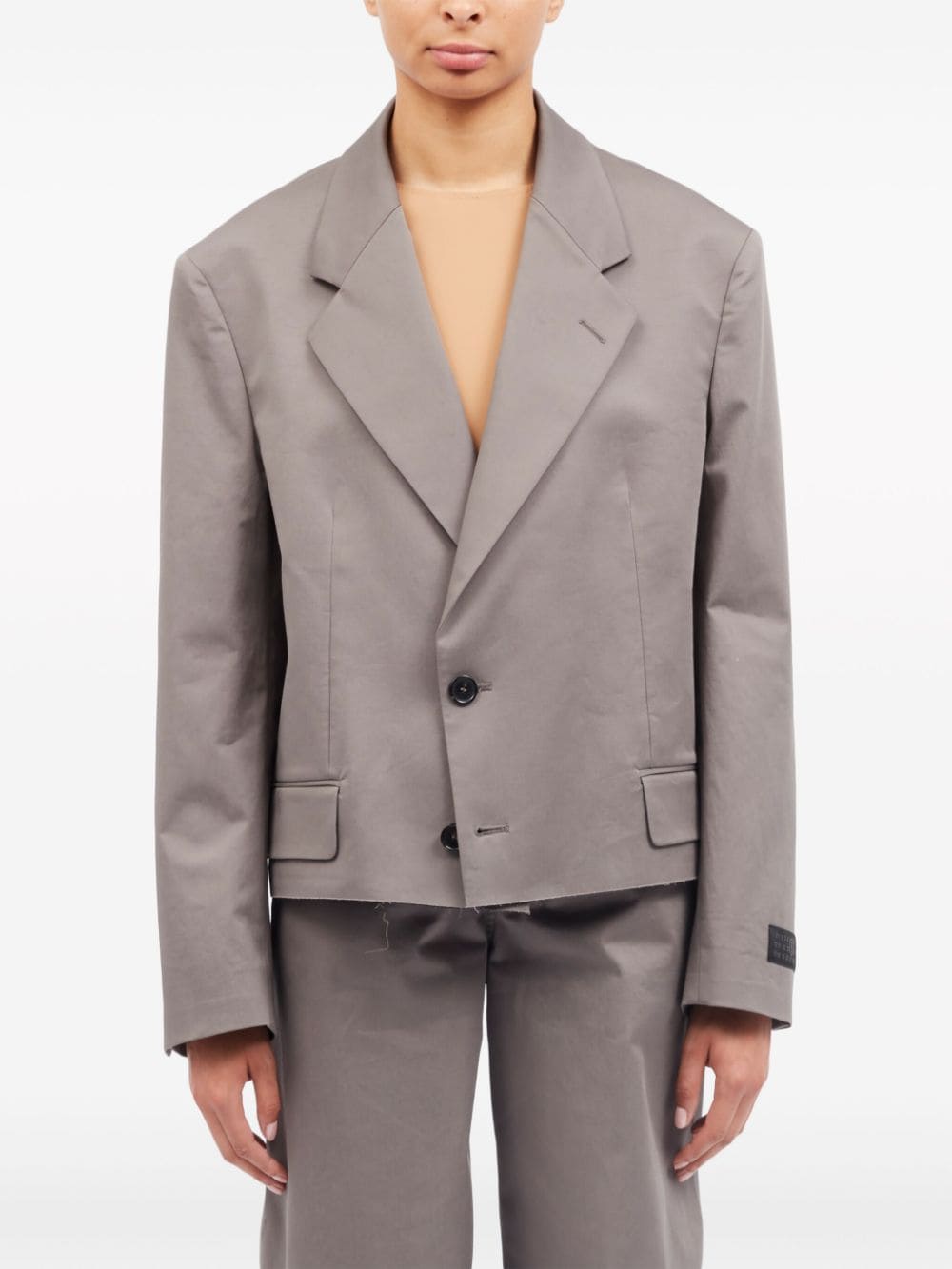 MAISON MARGIELA MM6 Maison Margiela Raw-Hem Single-Breasted Blazer