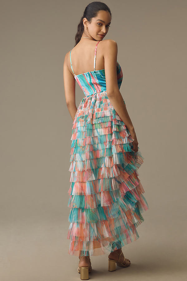 light blue pleated maxi dress Petal and Pup Women's Naira Pleated Maxi Dress