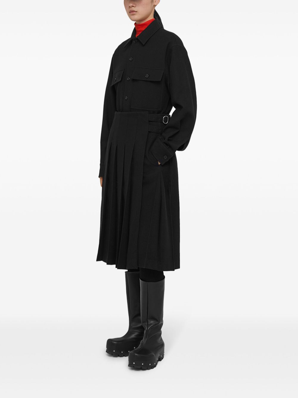 JIL SANDER long-sleeve wool flannel overshirt