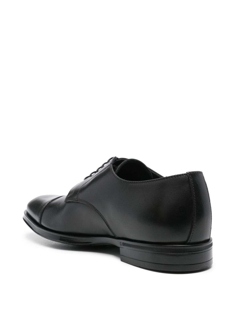 Canali Leather Derby Shoes In Black - 46% Off | Editorialist display picture 1
