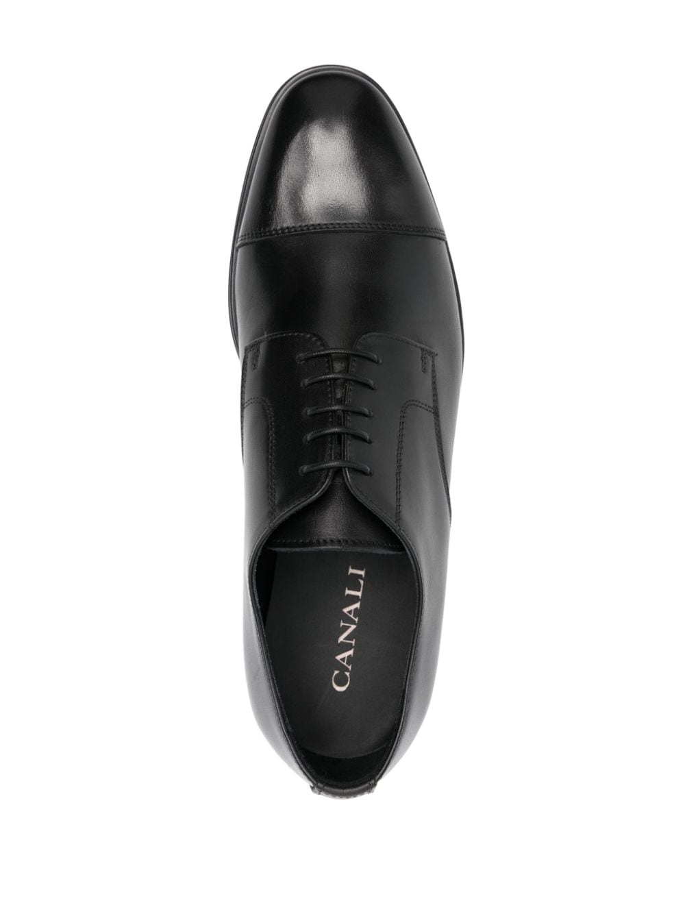Canali Leather Derby Shoes In Black - 46% Off | Editorialist