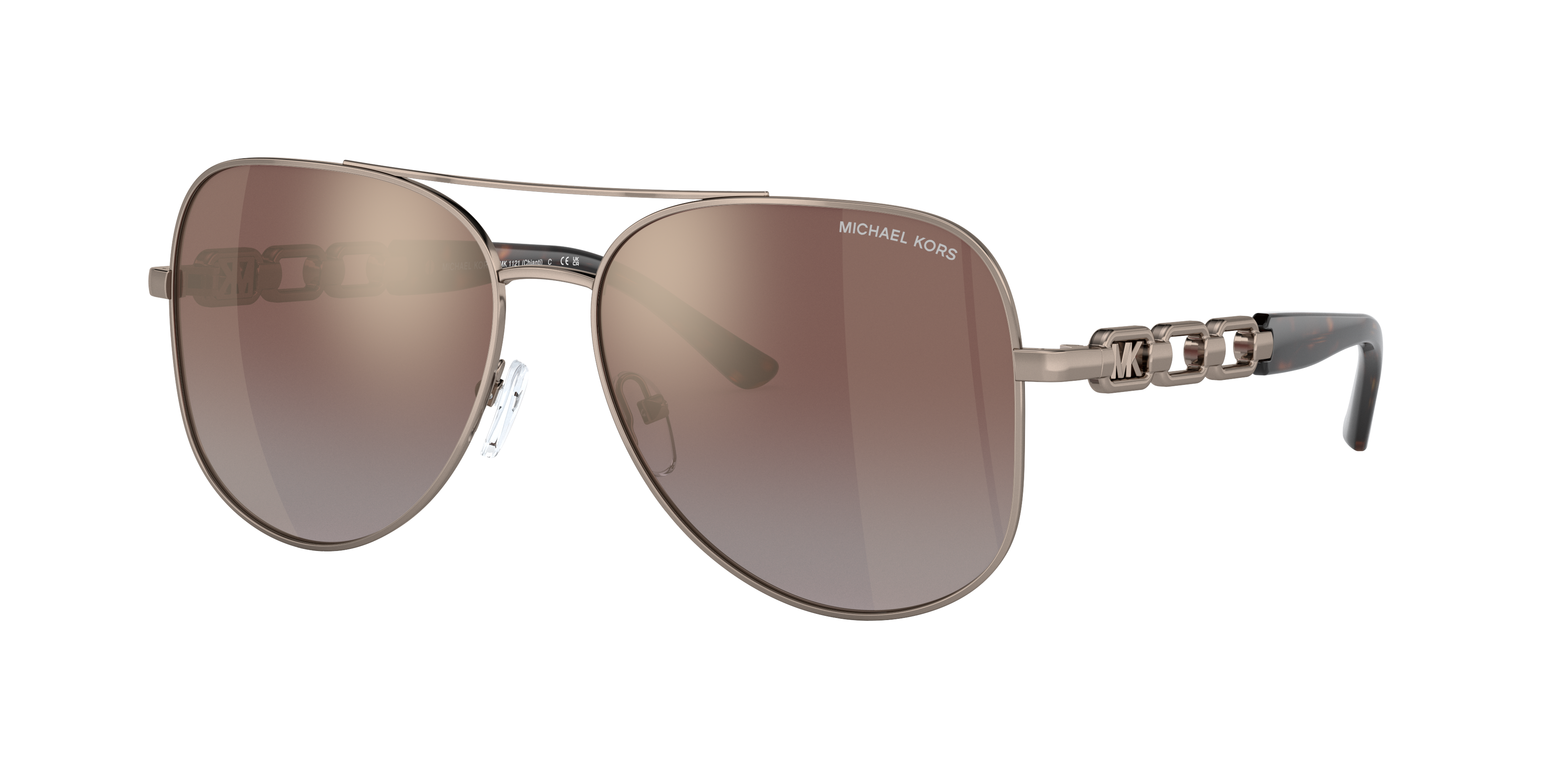 Michael Kors Aviator Sunglasses In Caramel Silver Flash - 50  display picture 2