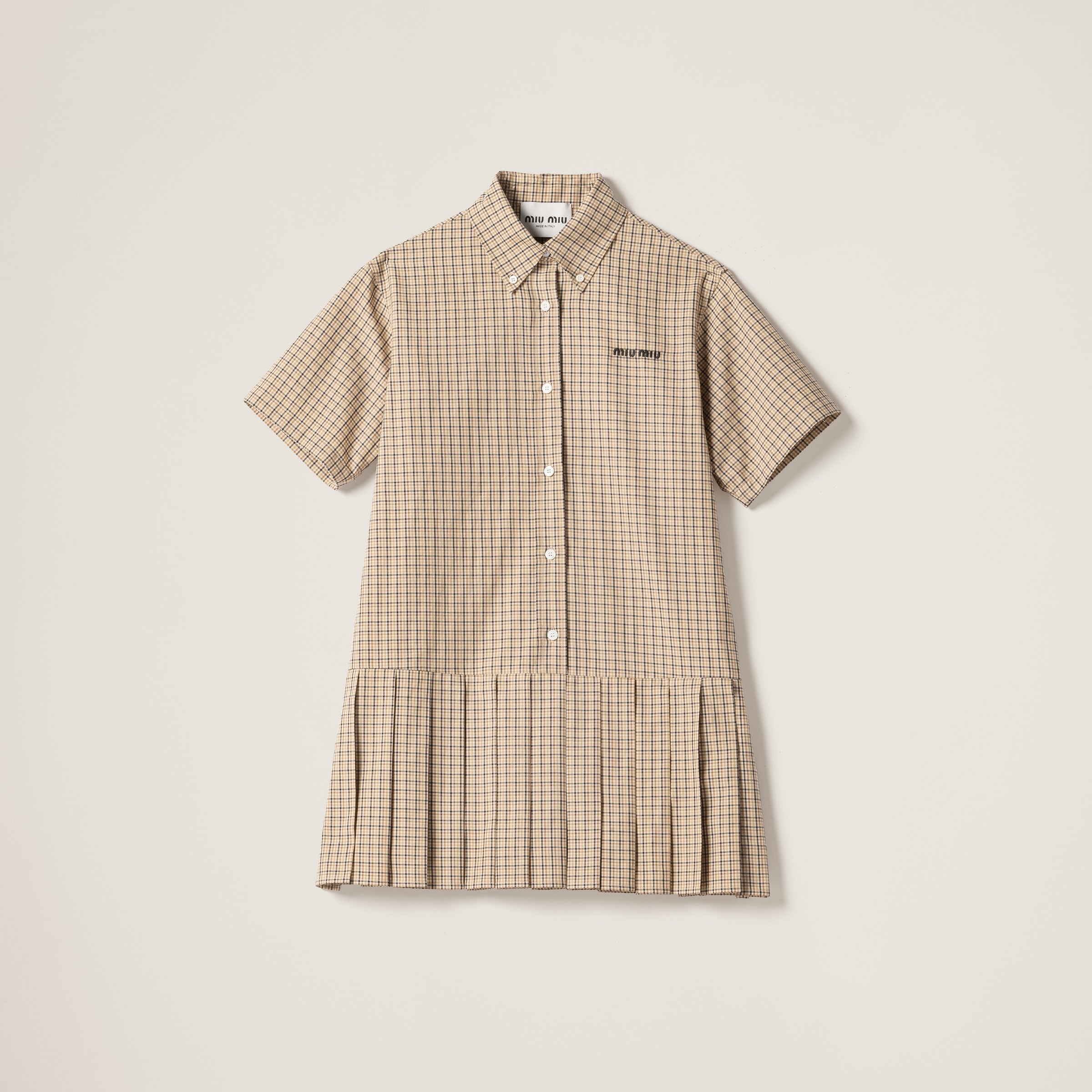 ワンピース miumiu checked dress Miu Miu Pleated Check Dress - Cord | Editorialist