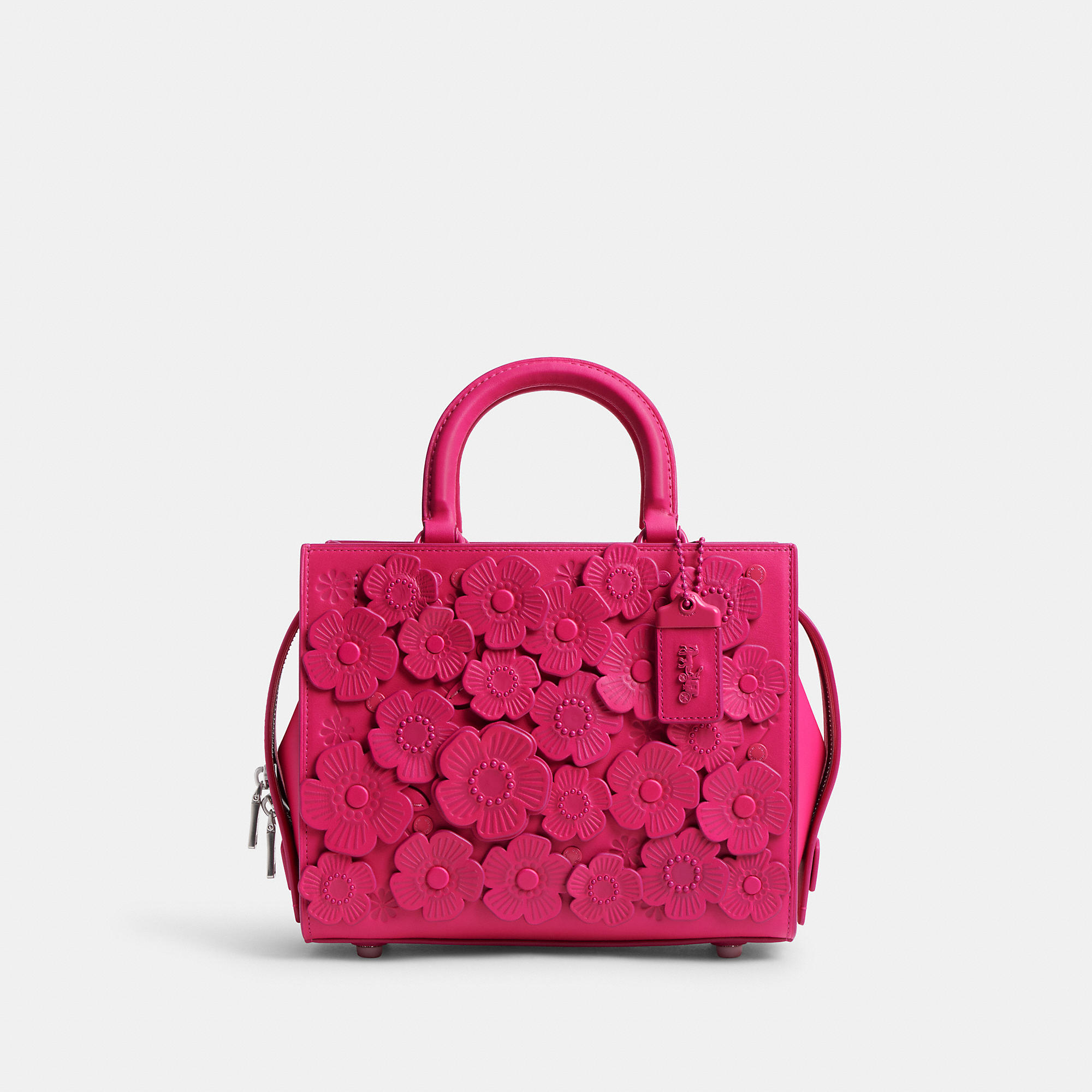 Coach Rogue Bag 25 With Tea Rose Appliqu In Silver/Dragonfruit - 30% ...