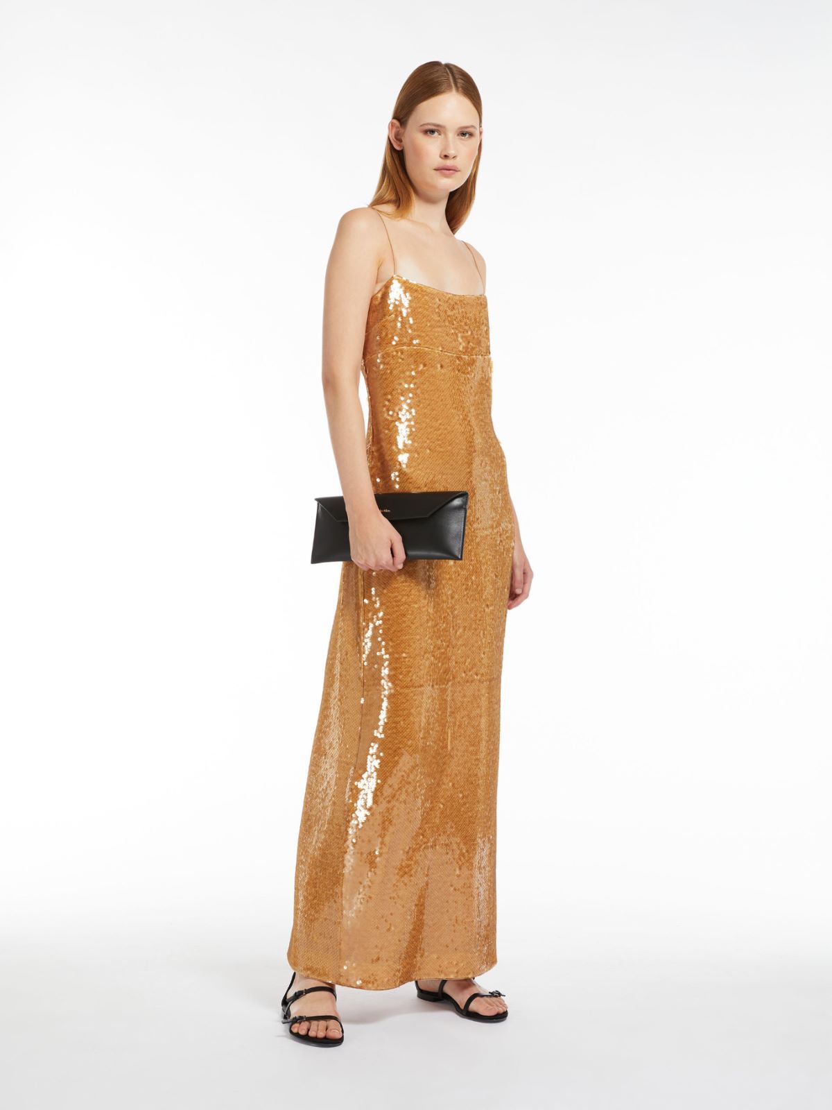 max mara sequin dress Max Mara Sequinned Sheath Dress - Powder