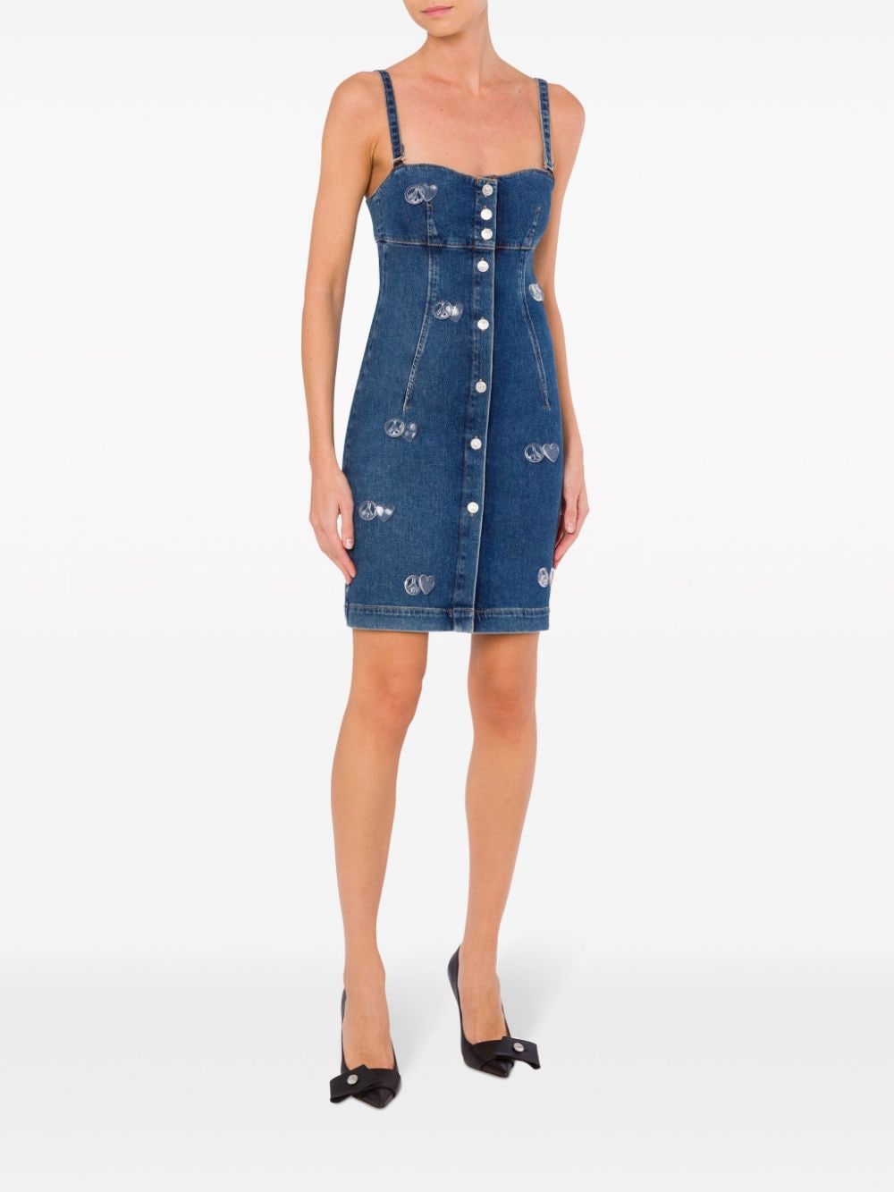 MOSCHINO MOSCHINO JEANS Appliquéd Denim Minidress