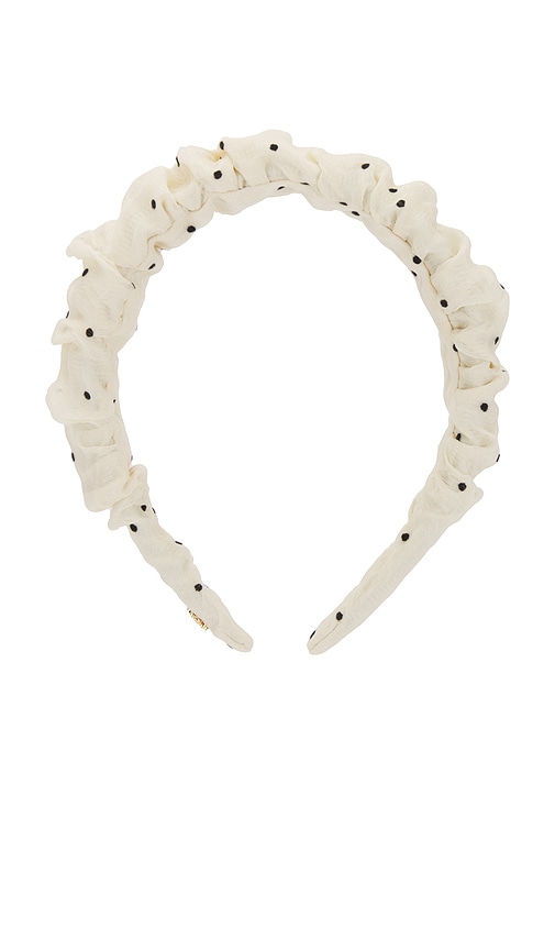 Lele Sadoughi Polka Dot Kelly Headband - Cream | Editorialist display picture 3