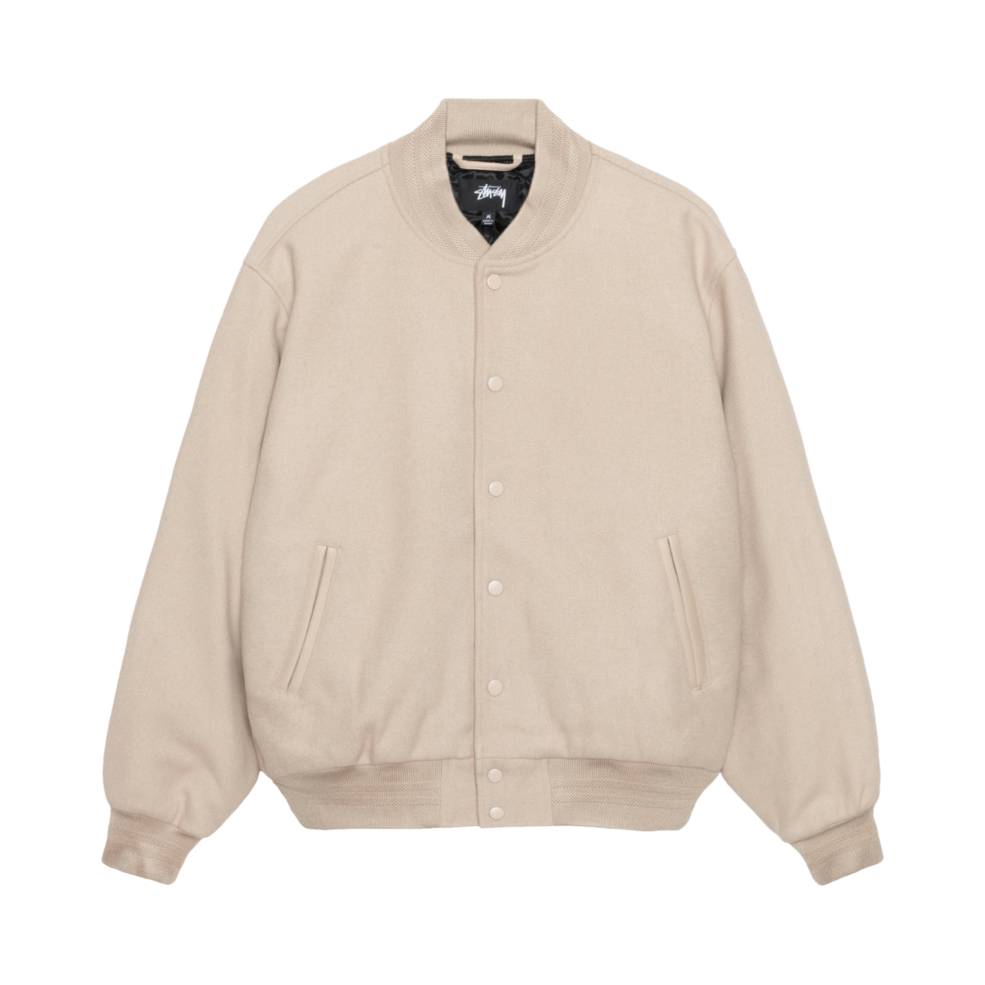 StüSsy Casentino Wool Varsity Jacket - Green | Editorialist