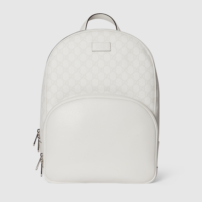 Gucci Medium Gg Backpack With Tag Gg Canvas - White  display picture 1