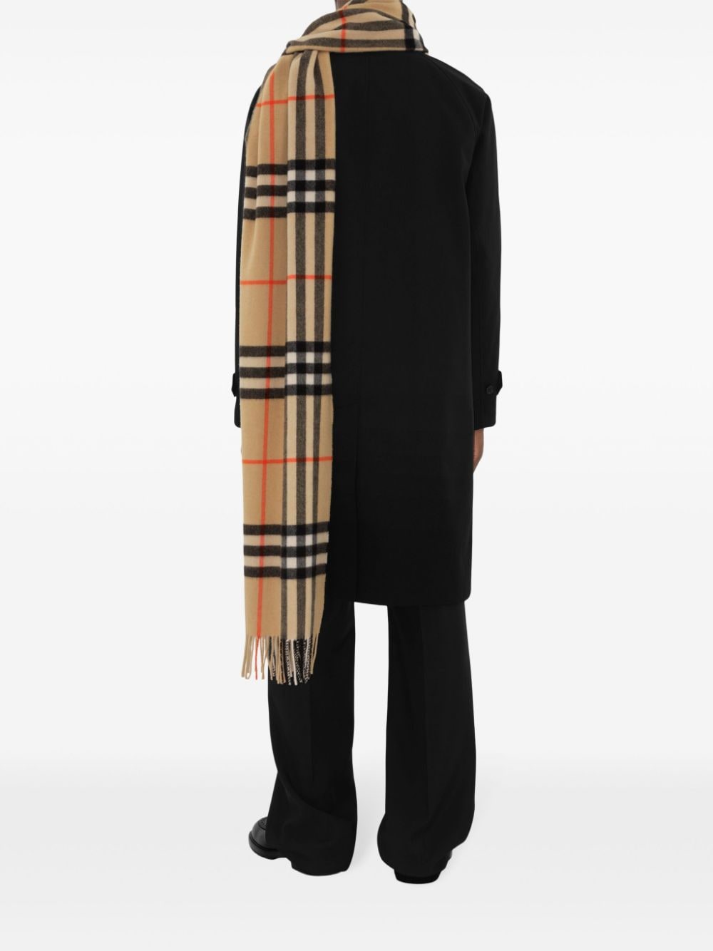 BURBERRY wide check cashmere scarf