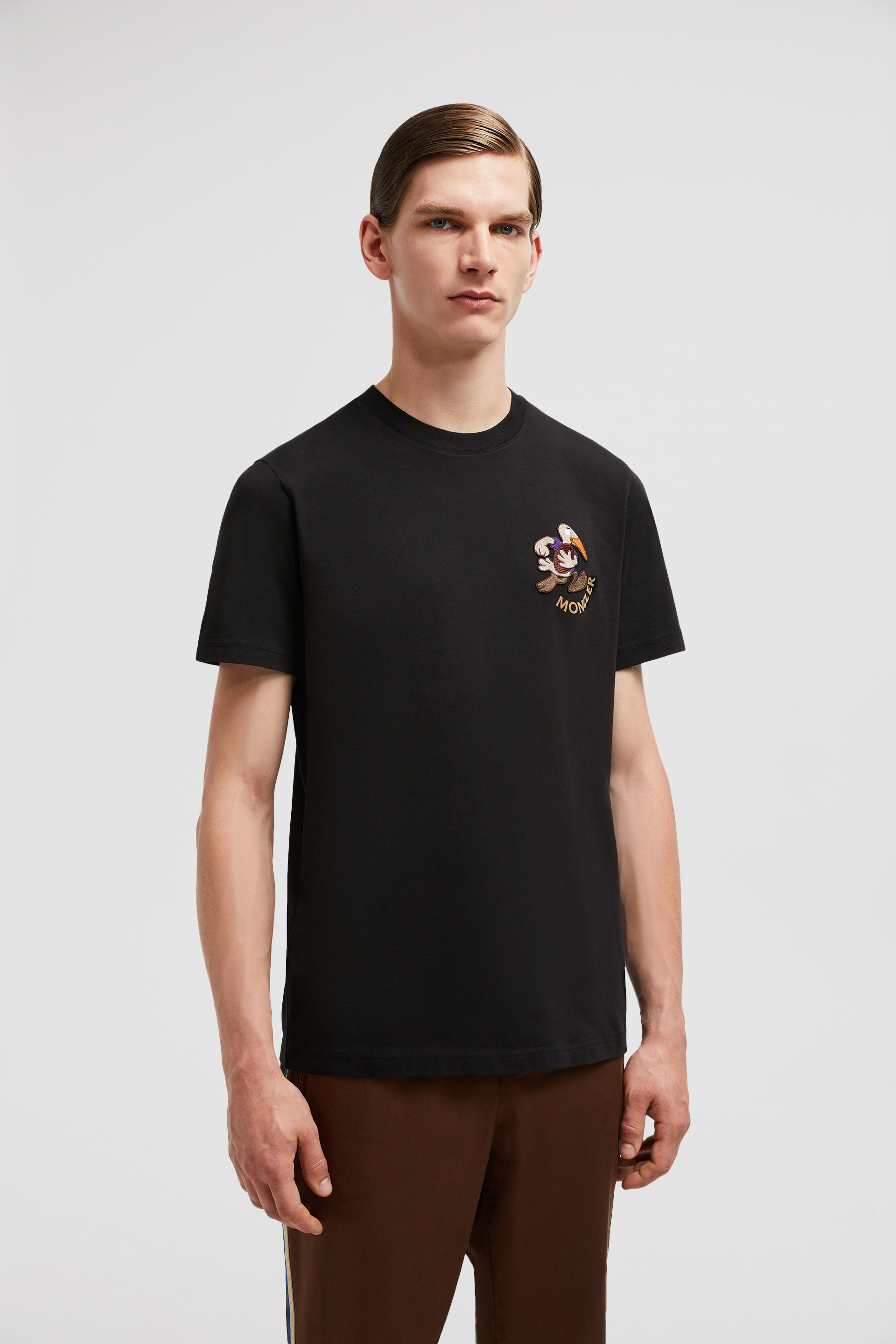 Moncler Embroidered Rugby Patch Cotton T-Shirt - Blue