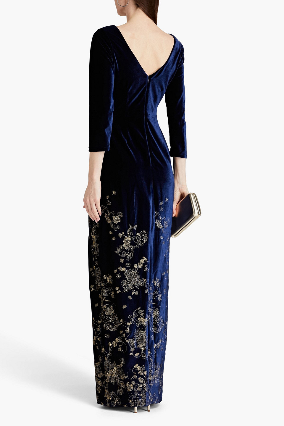 green emerald velvet dress Velvet Asymmetrical Midi Dress main image 1