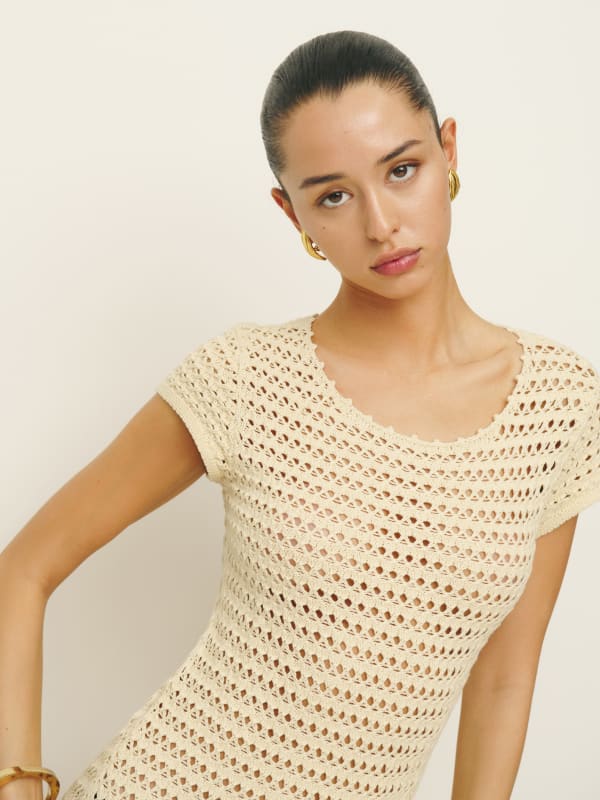 white knit sleeveless dress Sleeveless Contrast Ribbed Knit Maxi Dress main image 0