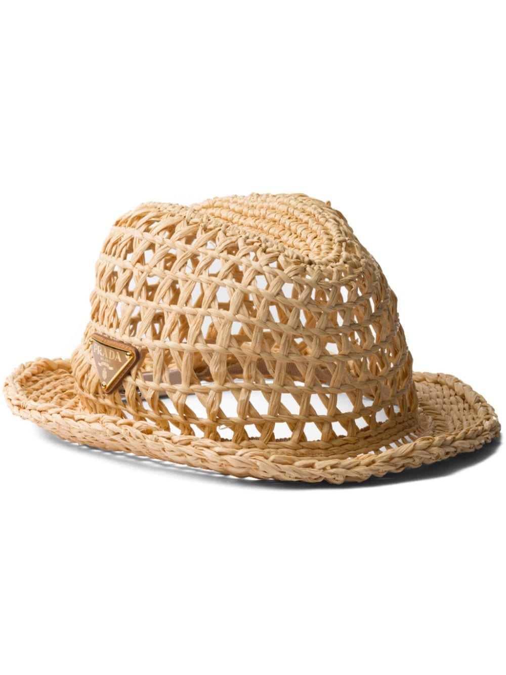 Prada Straw Fedora Hat - Neutrals | Editorialist display picture 1