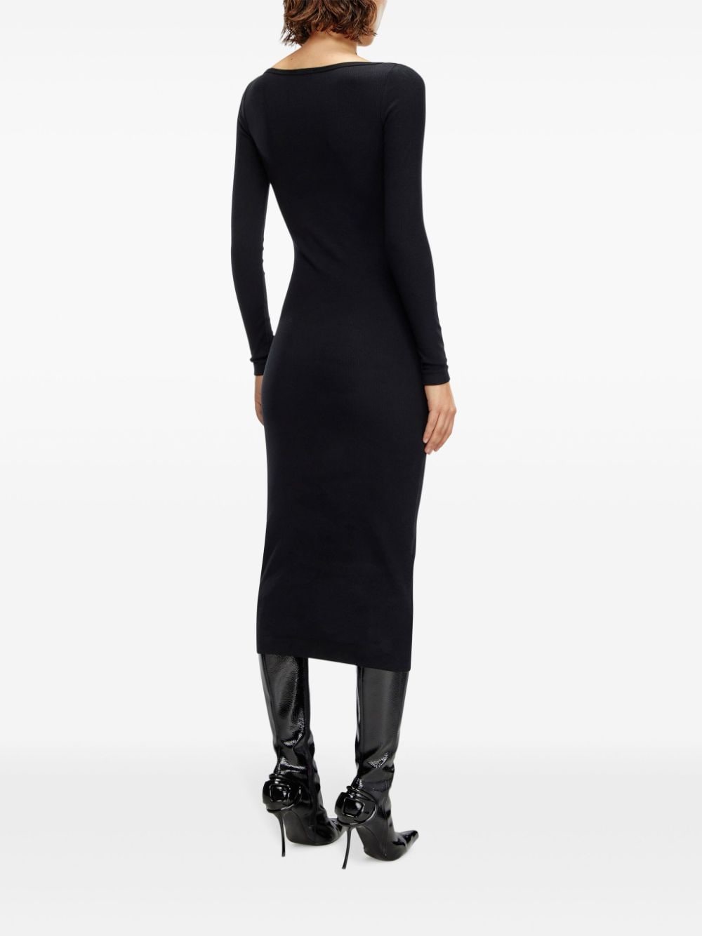 body dress long sleeve Women's Inspiring Poise Ribbed Bodycon Maxi Dress in Pink