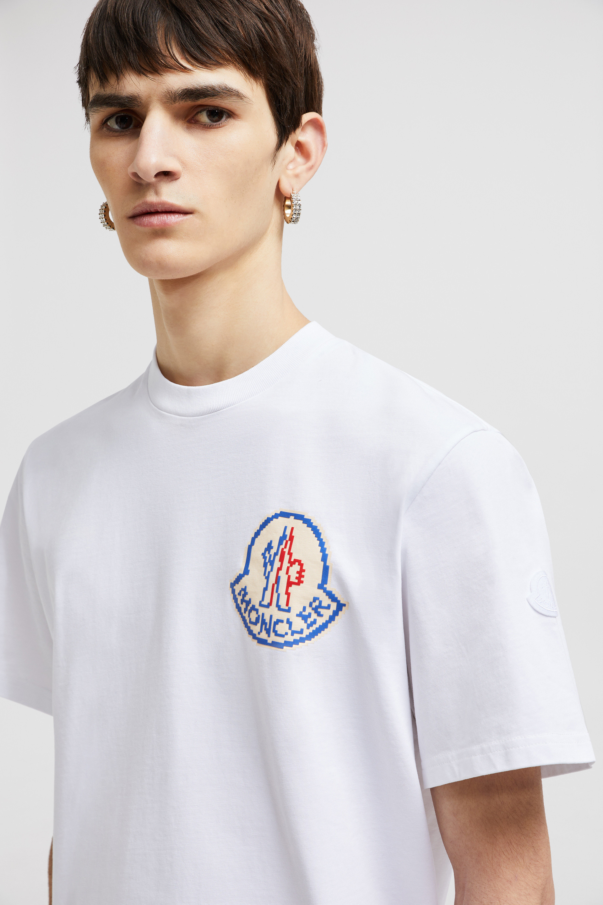 Moncler Pixel Logo Cotton T-Shirt - Black | Editorialist
