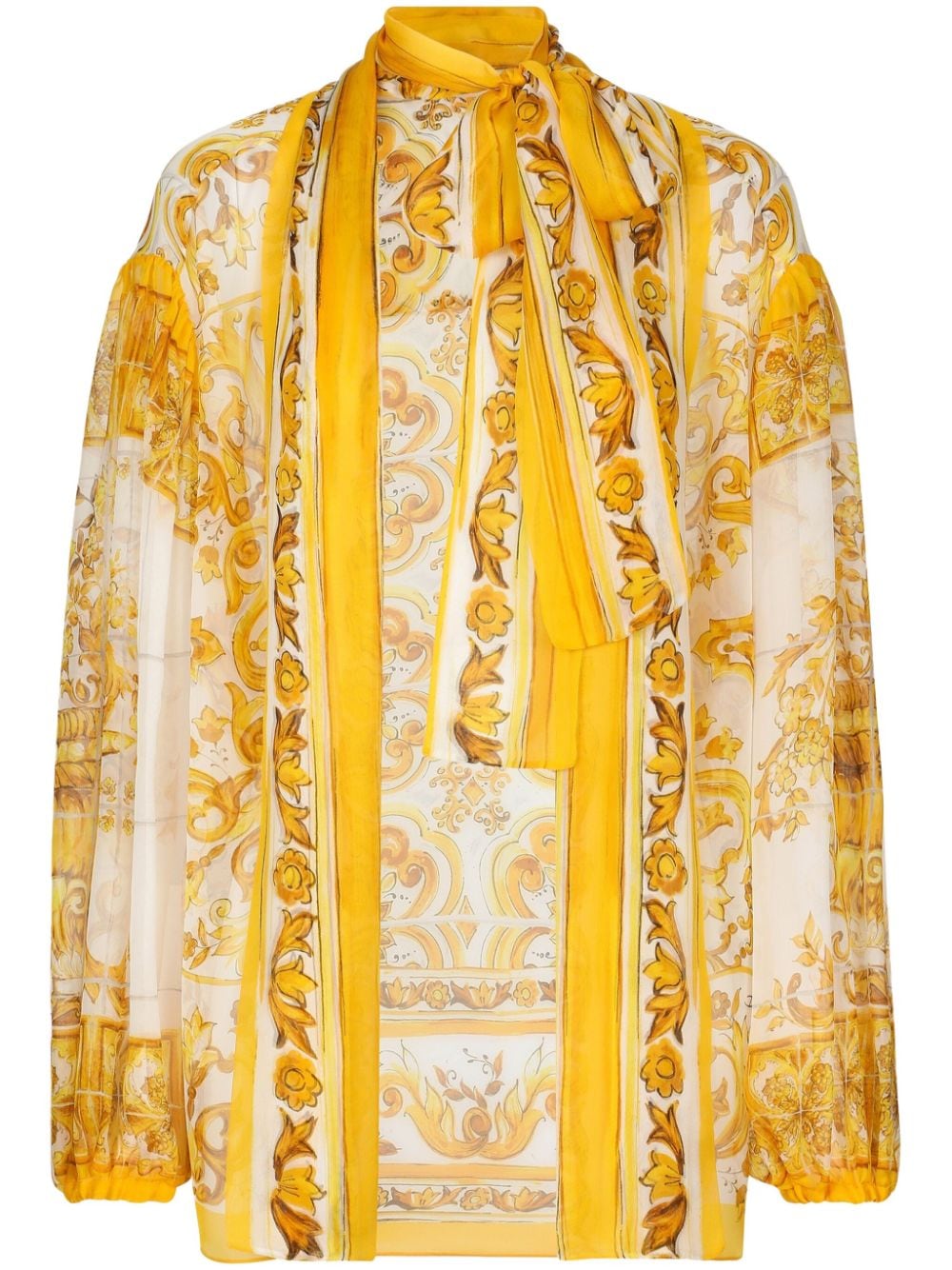 DOLCE & GABBANA Dolce & Gabbana Majolica-Print Silk Blouse