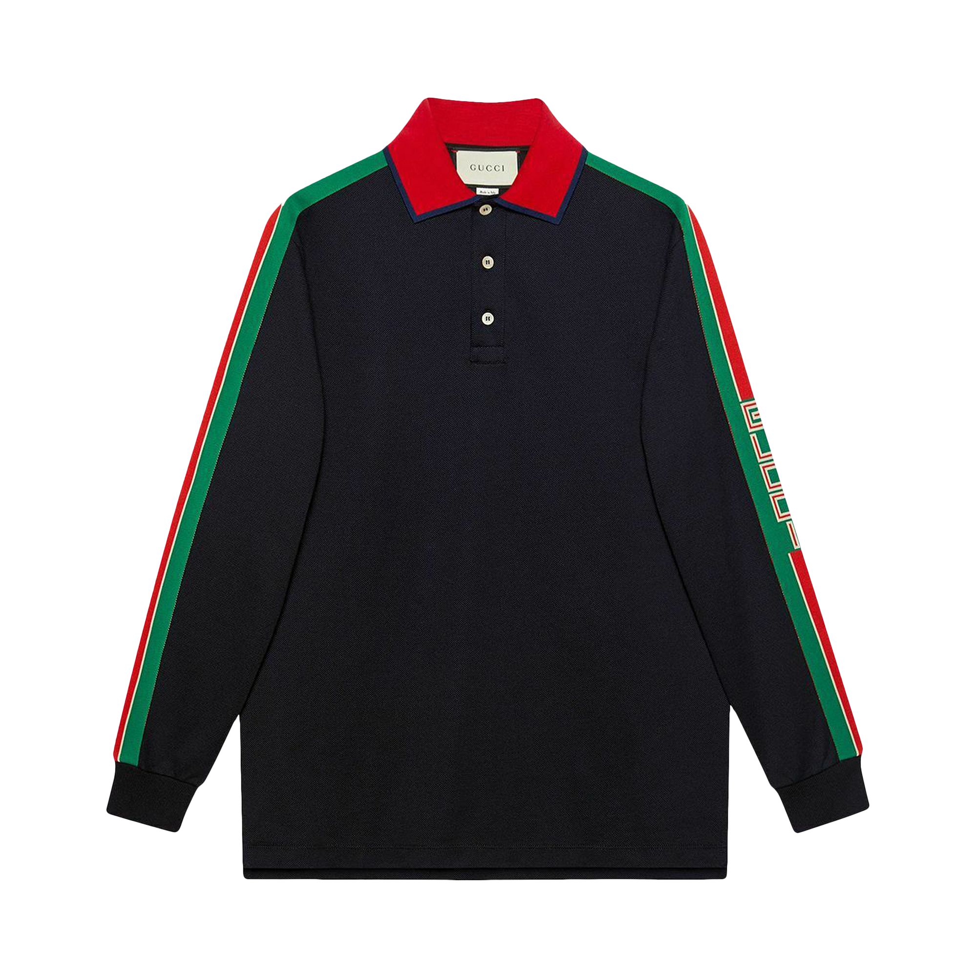 Gucci Long-Sleeve Logo Polo Multicolor Editorialist