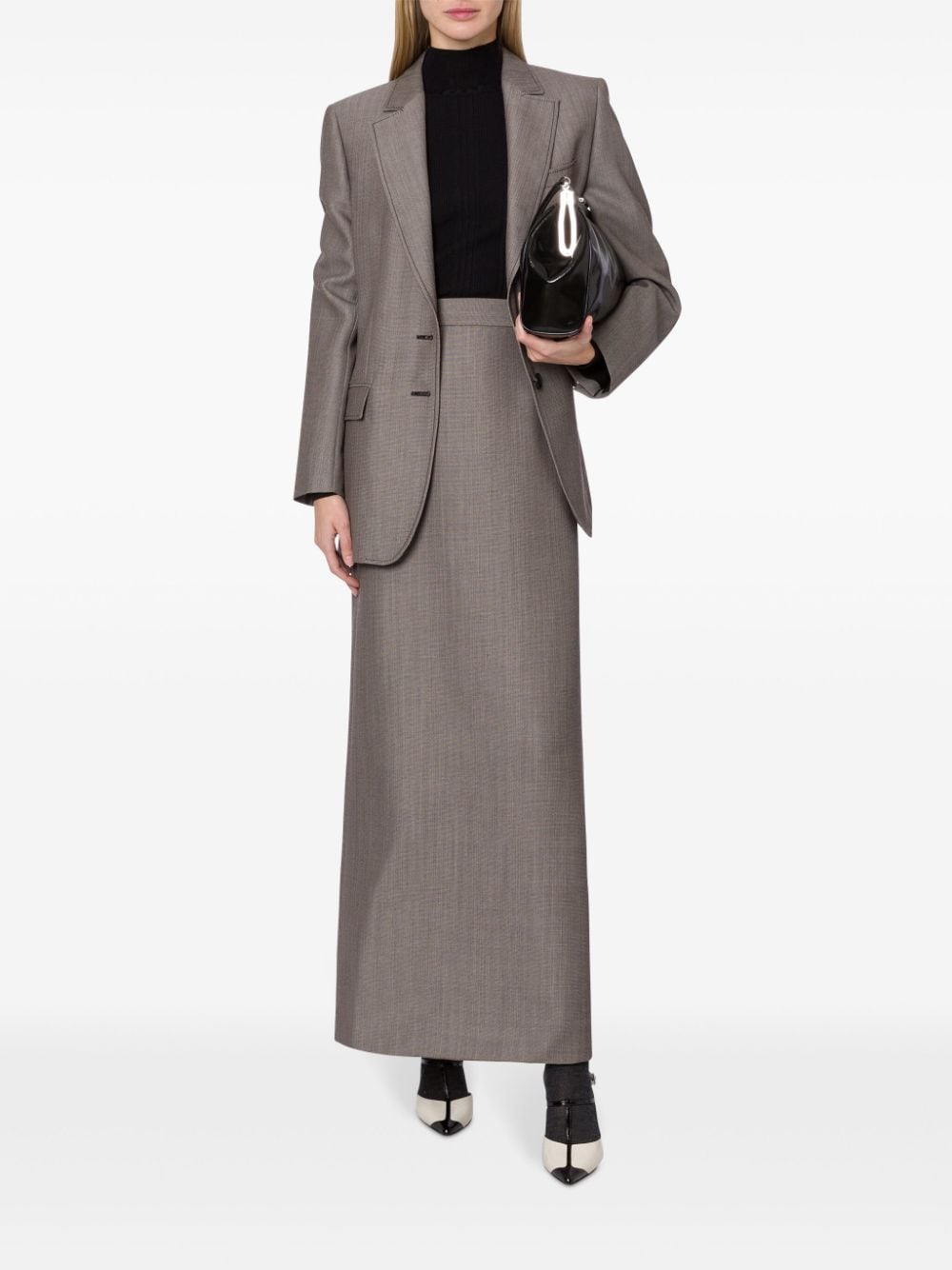 ALBERTA FERRETTI Alberta Ferretti Single-Breasted Virgin Wool Blazer
