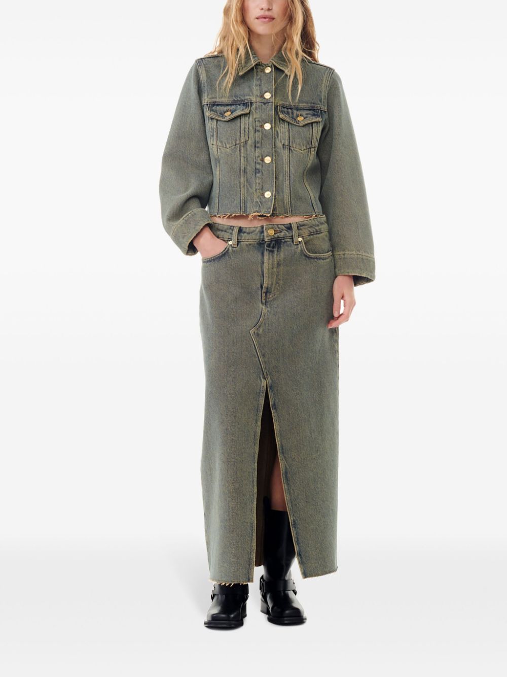 GANNI GANNI Raw-Cut Hem Denim Jacket