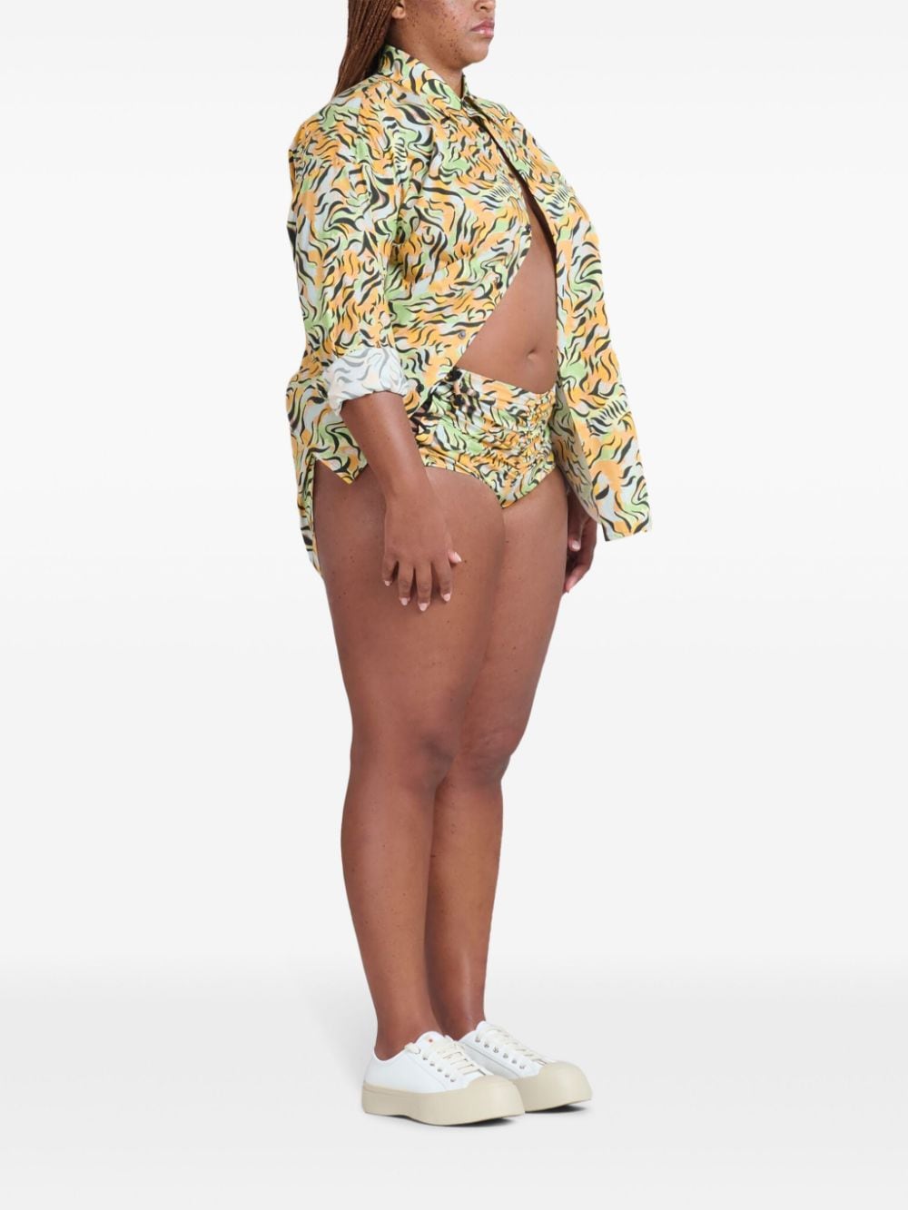 MARNI Marni Graphic-Print Poplin Mini Shorts
