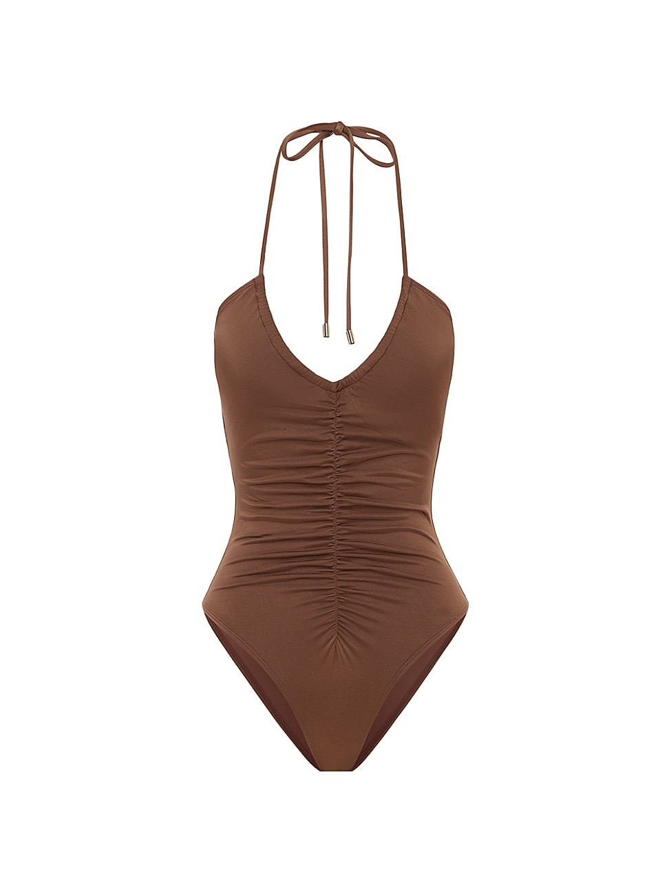 Peony Del Mar Ruched Vacation One-Piece Swimsuit In Maple 60