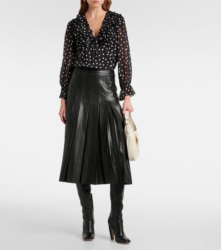 RIXO Rixo Lasca Ruffled Silk Blouse