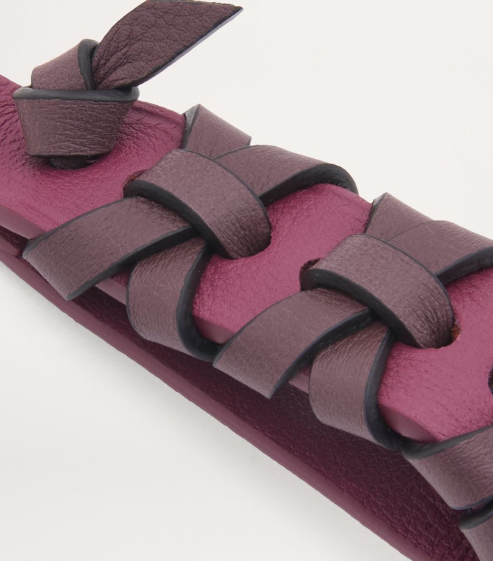 Loewe Leather Braided Cross Keychain - Multi | Editorialist